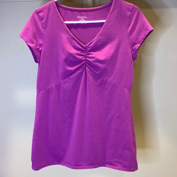 Merona | Tops | Merona Purple Top With Ruched Detailing On Front | Poshmark
